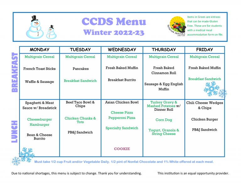 Lunch Program & Menu • Chico Country Day School